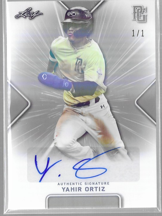 YAHIR ORTIZ 2021 Leaf Perfect Game RC XRC Shimmer Auto True 1/1 | eBay