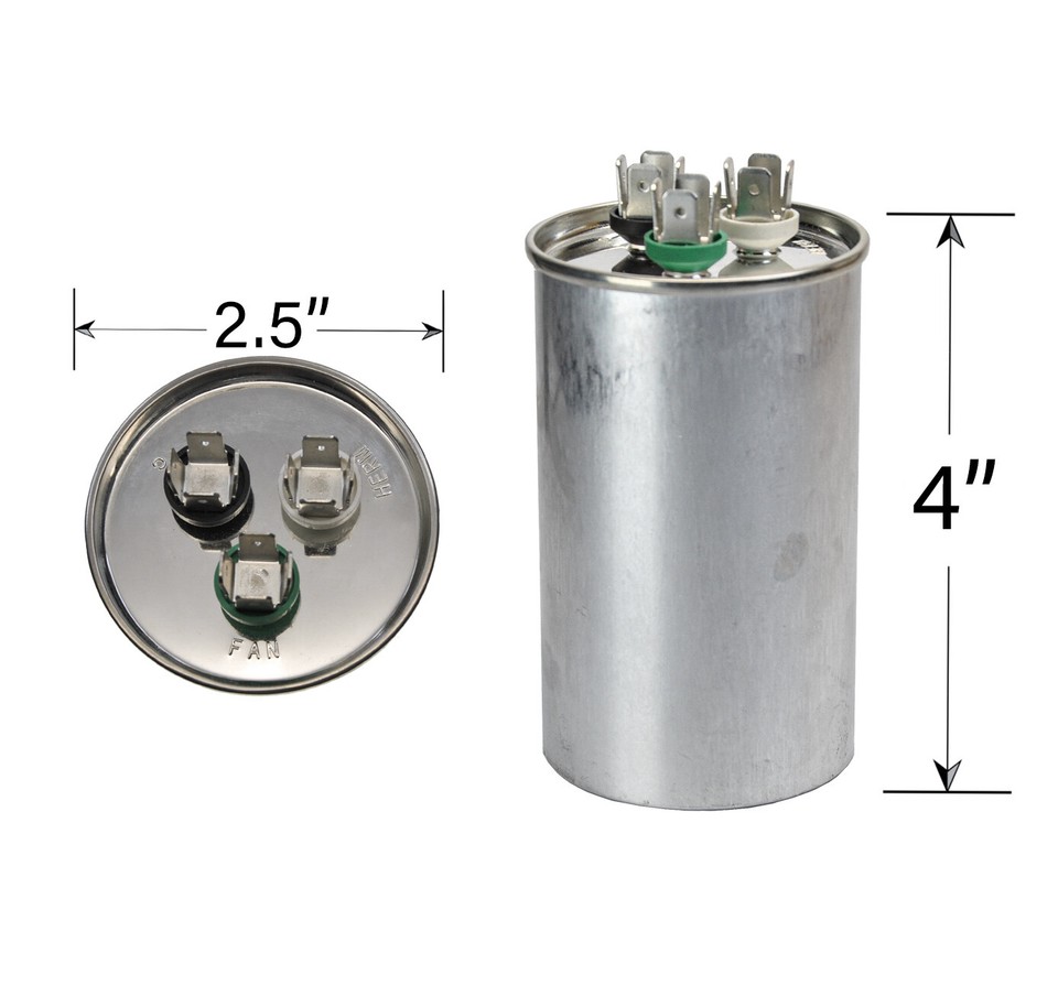 Dual Run AC Capacitor 45+5 MFD µF 370-440VAC 50/60Hz 5% HVAC QUALITY ...