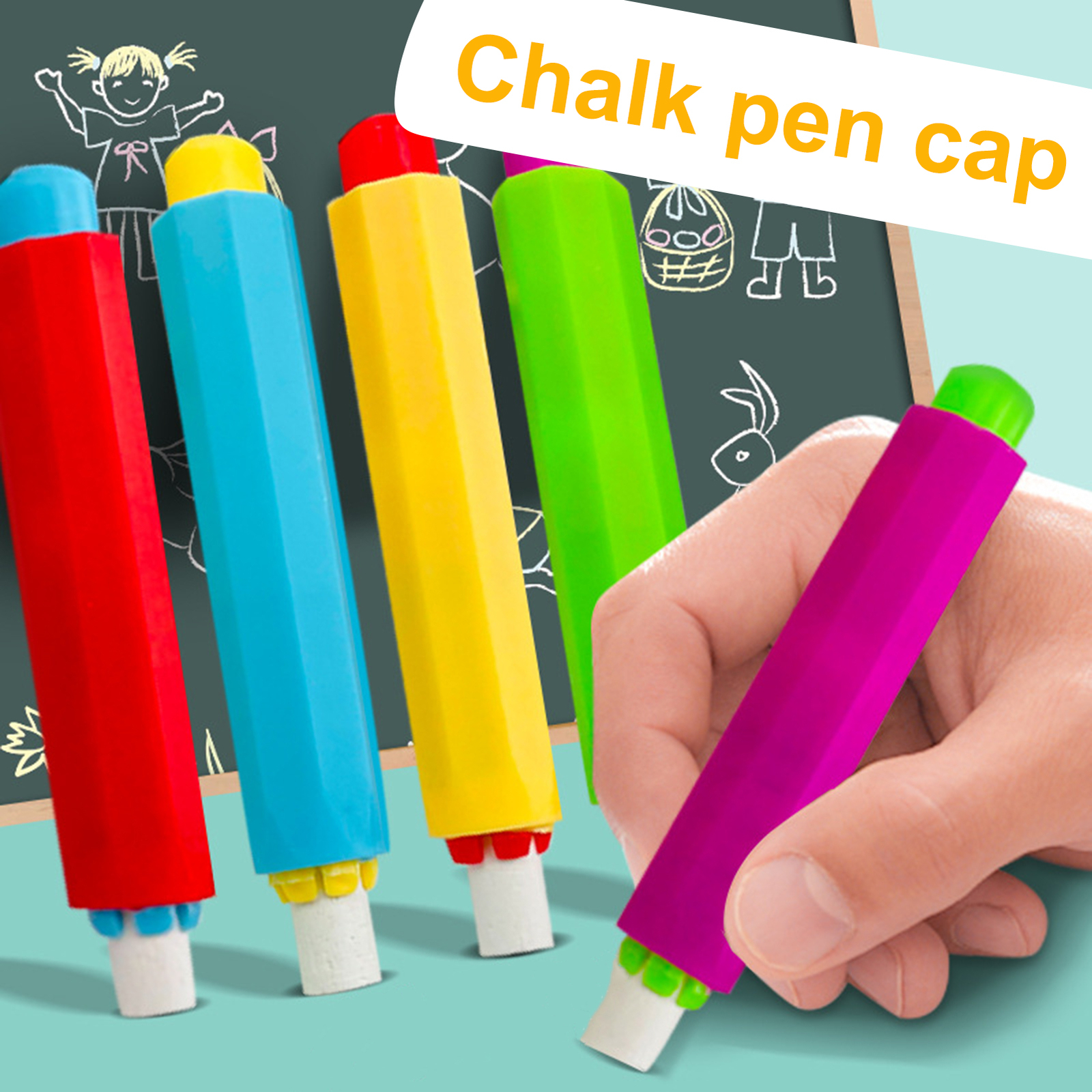 10 Pcs Chalk Holders Colourful Magnetic Adjustable Chalk Plastic for ...