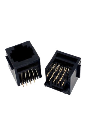 100pcs 52-8P8C RJ45 Network Socket with edge 180 degrees vertical Type ...