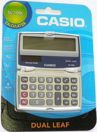 SL-100L CASIO Solar Compact Calculator with Folding Hard Case great for ...