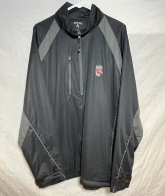 Wisconsin Badgers Half Zip Mens windbreaker XL Black Antigua ...