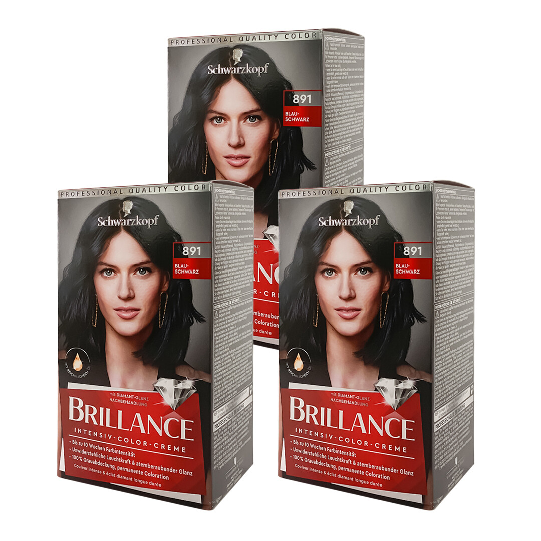 3x Schwarzkopf Brillance Intensiv Color Creme Haarfarbe (3x160ml) | eBay