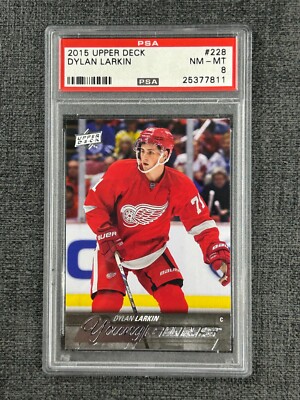 Dylan Larkin 2015-16 Upper Deck Series 1 Young Guns #228 RC Rookie PSA ...