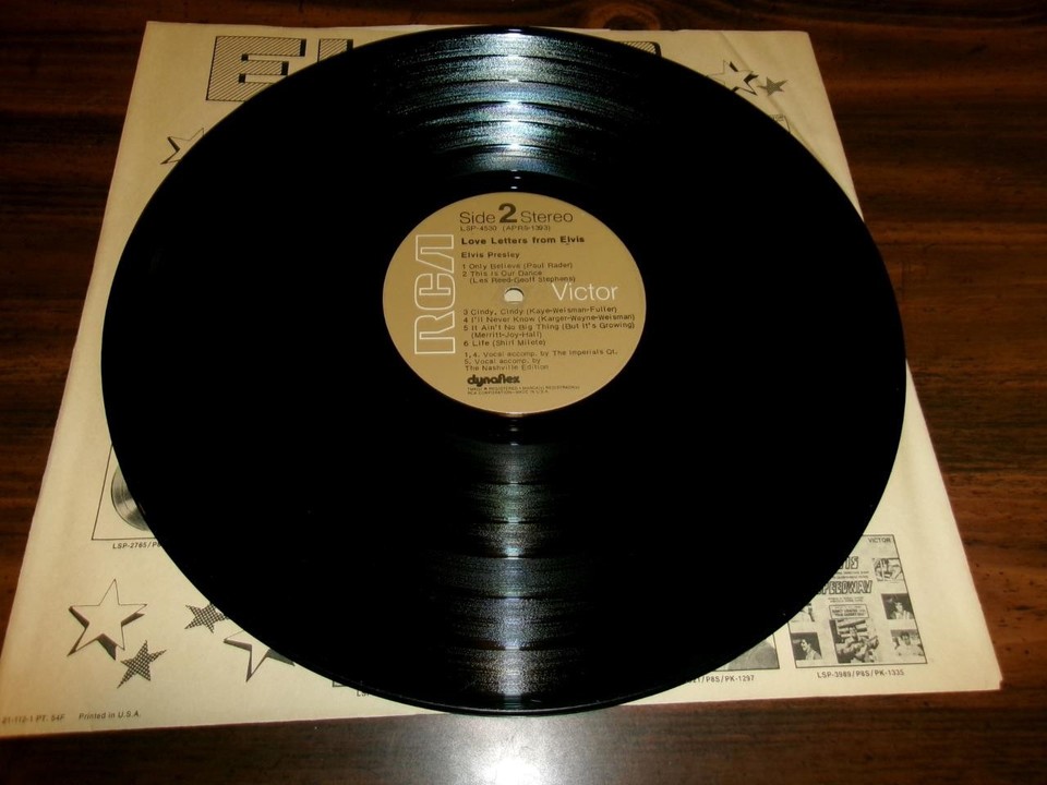LOVE LETTERS FROM ELVIS, LP, RCA LSP-4530 TAN LABEL DYNAFLEX VINYL ...