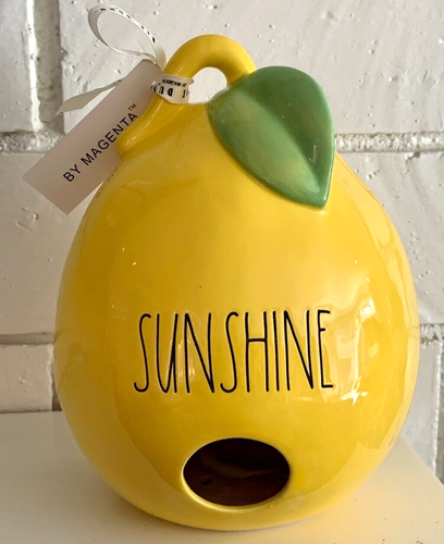 Rae Dunn Brand “Sunshine” New With Tags Ceramic Lemon Birdhouse Yellow ...