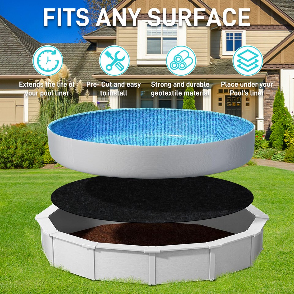 15Ft Round Heavy Duty Pool Liner Pad For Above Ground Swimming Pools ...