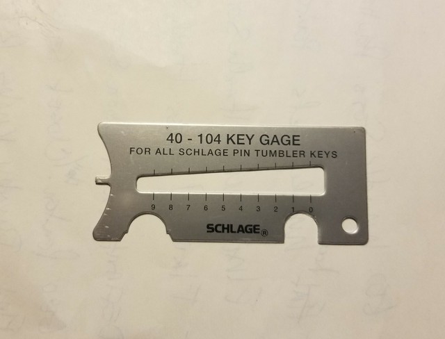 Schlage A2 System Key Gauge / Decoder Clip Remover Pin Depressor - Lock ...