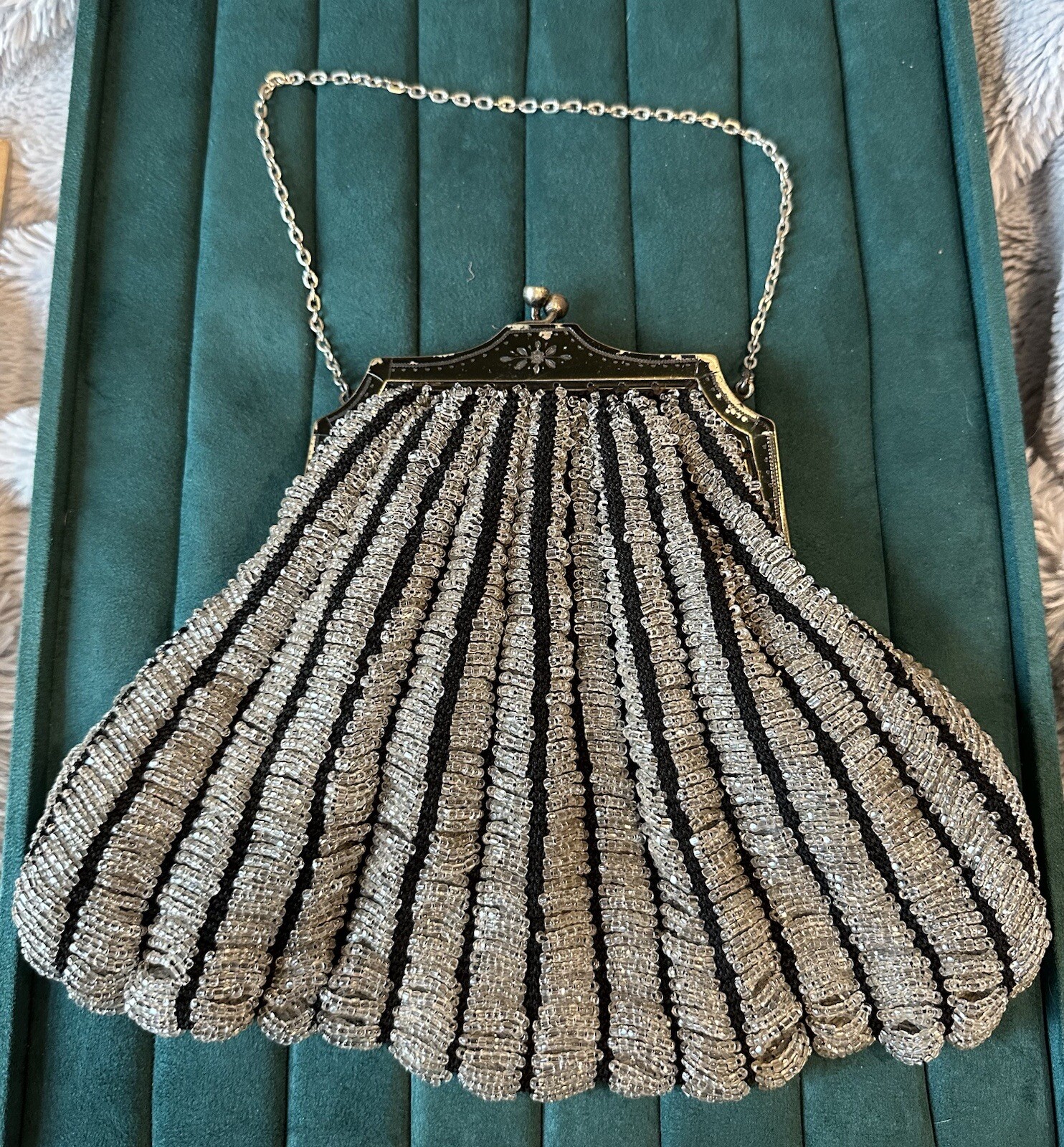 Antique 1910s-20s French Black Purse Handbag with Cle… - Gem