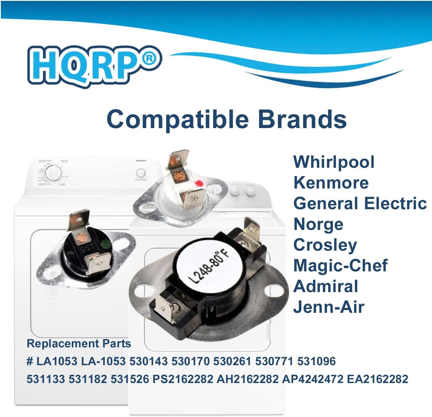 Dryer Thermostat & Thermal Fuse Kit for Admiral ADE ADG AYE/G LDE LDG ...