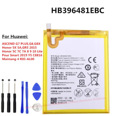 New HB396481EBC Battery For ASCEND G7 PLUS G8 G8X 5X 5A GR5 5C 7C 7A 8 ...