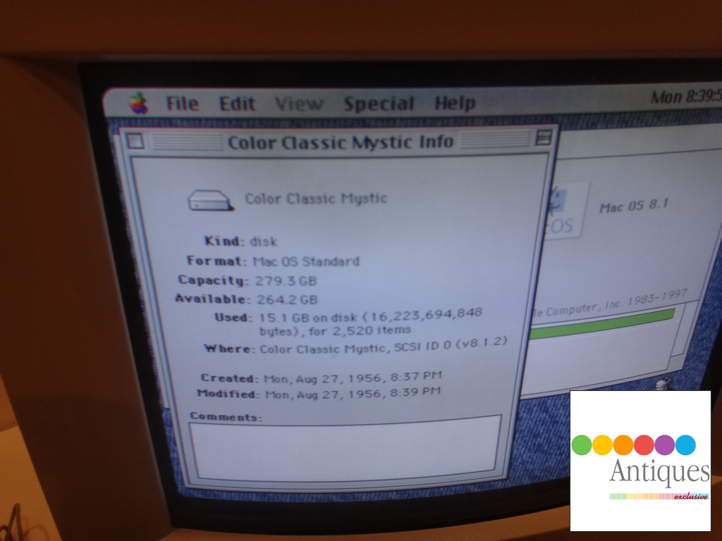 Vintage Apple Macintosh Color Classic Mystic 132MB RAM 300GB HD Mac OS ...