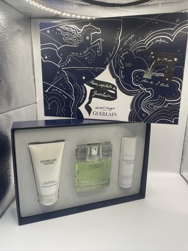 Guerlain Homme For Men 3PCS Gift Set EDT & Hair / Body Wash & Deodorant ...