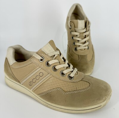 ECCO Women’s Mobile II Premium Leather Sneakers Shoes Beige Size EU 38 ...