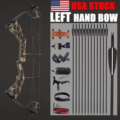 Compound Bow Left Hand Bow 19-70LBS Adjustable 320FPS Archery Hunting ...