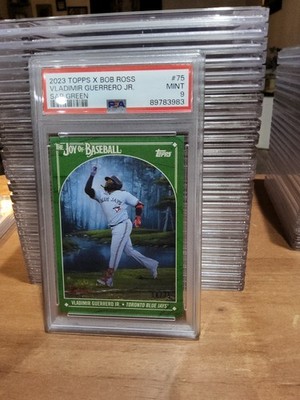 2023 X Bob Ross Joy of Baseball Sap Green Canvas /75 Vladimir Guerrero ...