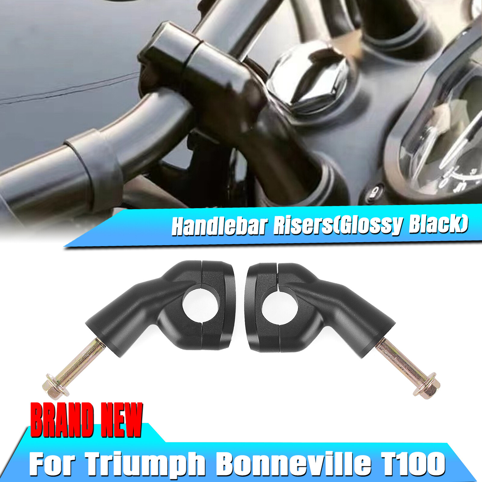 Black Motorcycle Front Handlebar Risers Kit Set For Triumph Bonneville ...