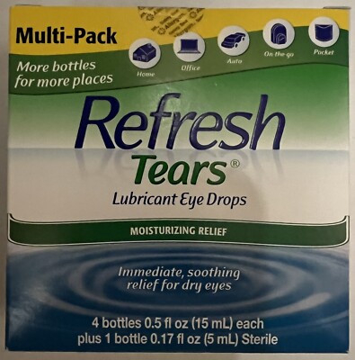 Refresh Tears Lubricant Eye Drops 4+1 Bonus Multi-Pack, 65 ml ...