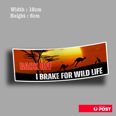 Back off I brake for wildlife Australian Kangaroo Vinyl Decal Sticker ...