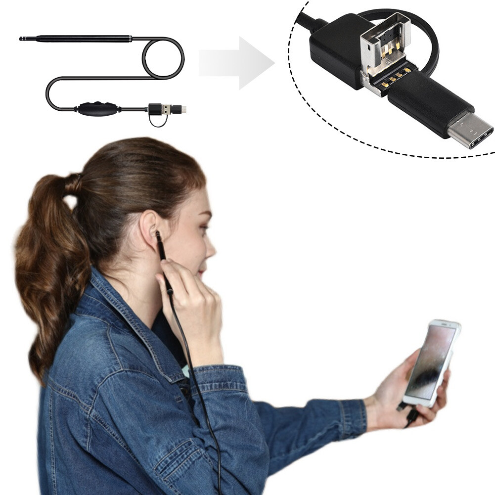 3 In 1 Home HD Visual USB Ear Endoscope OtoscopeRemoval Inspection ...