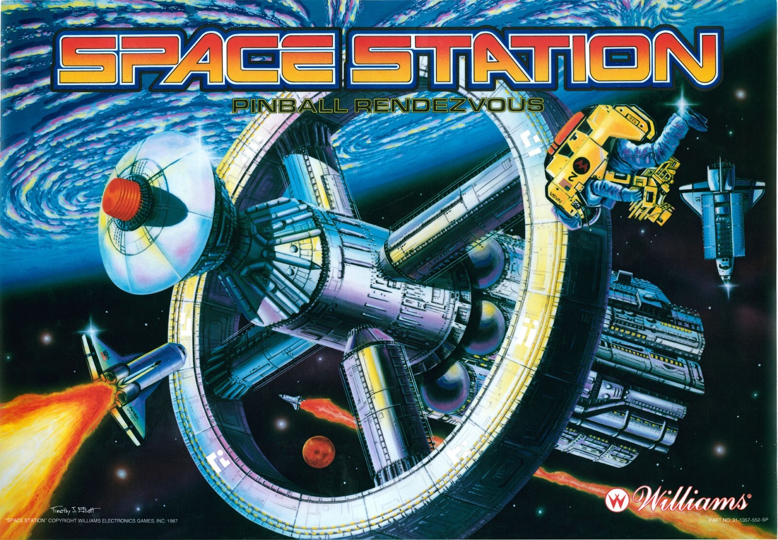 Williams Space Station Pinball Machine Next Gen Translite backglass | eBay