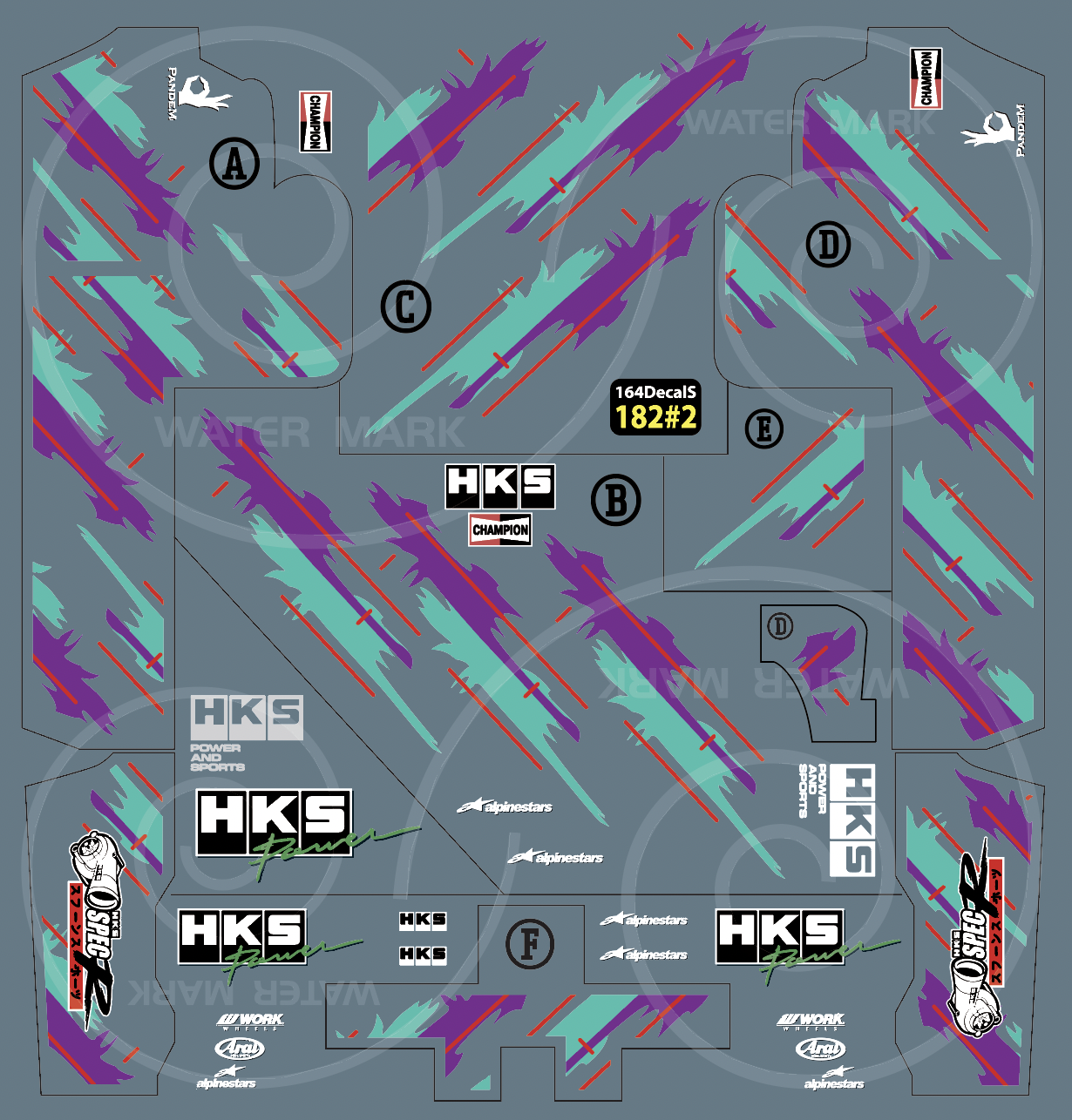 HKS Racing Retro Rig Aero Lift Waterslide Decals 1/64 CUSTOM Compatible ...