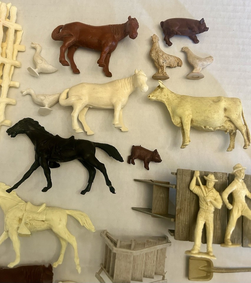 Large Vintage Marx Farm Animal And Accessories Lot E3 | eBay