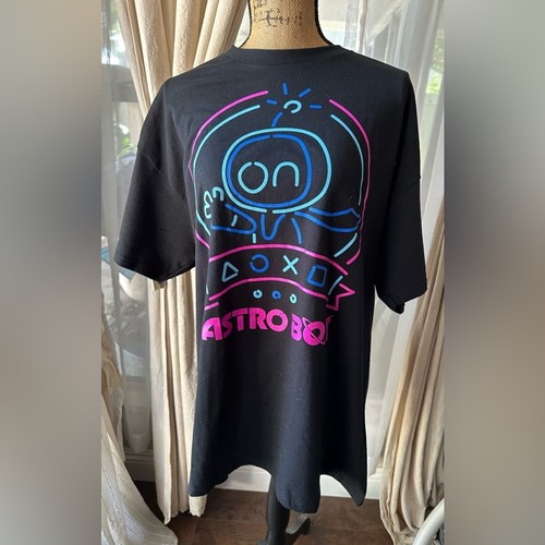 Astro Bot Neon Waving Unisex Black Short Sleeve T-Shirt NWT | eBay