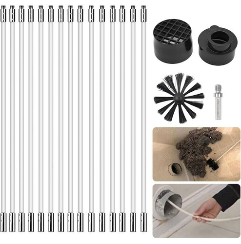 Flexible Chimney Sweep Set Flue Sweeping Brush and Rod Kit Soot ...