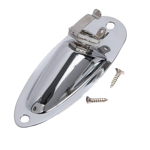Metal Jack Plug Socket Cover Plate With Screws For FD Strat Guitar Boat ...