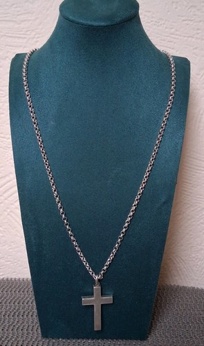 STERLING SILVER 42mm x 30mm Cross CrucifixPendant with 24" Silver ...