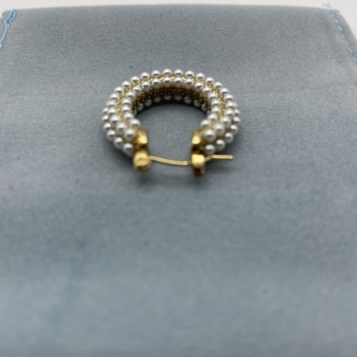 Elegant Marrin Costello Audrey Pearl Hoops - 14k Gold Plated - Pre ...