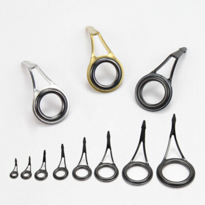 10Pcs Ceramic Fishing Rod Guide Tips Top Eye Rings Line Repair Kit Set ...