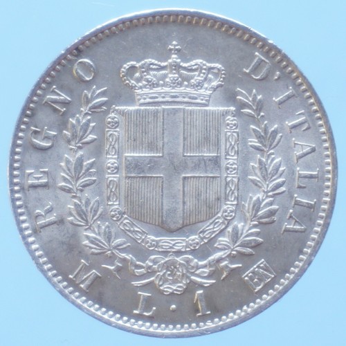 VITTORIO EMANUELE II LIRA 1863 MILANO STEMMA ARGENTO SILVER COIN qFDC ...
