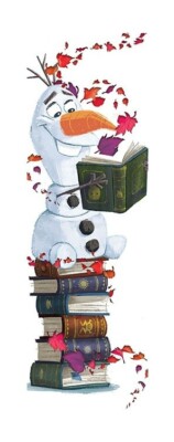 Bookmark Shapemark Cut Out Frozen 2 Olaf Sitting on Books Fall Leaves ...