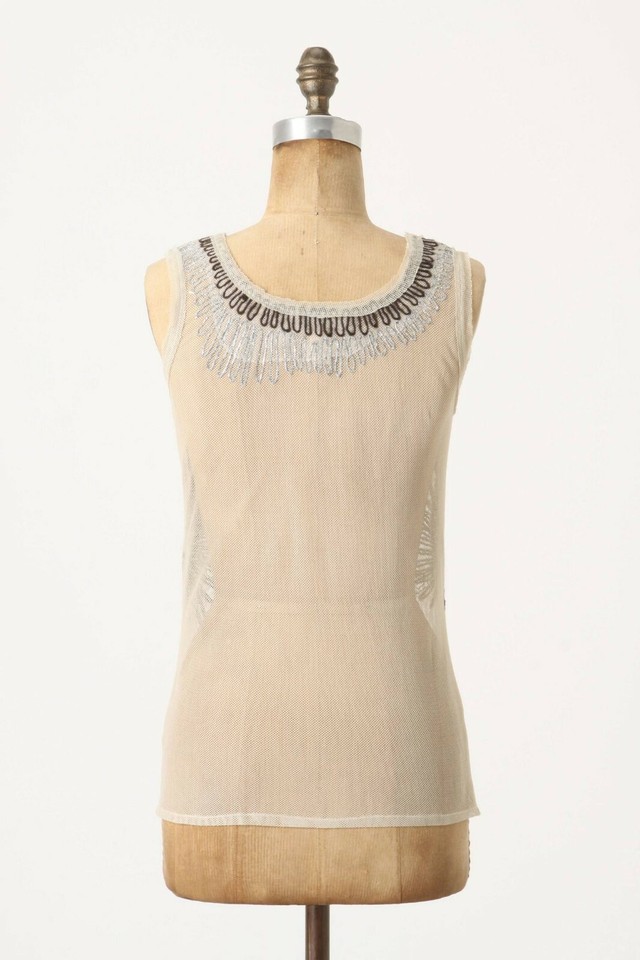 NWT PROJECT ALABAMA Anthropologie SHEER BRILLIANCE TANK Sz M Hand ...