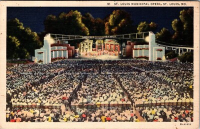 St Louis MO St Louis Municipal Opera Vintage Linen Postcard A306 | eBay