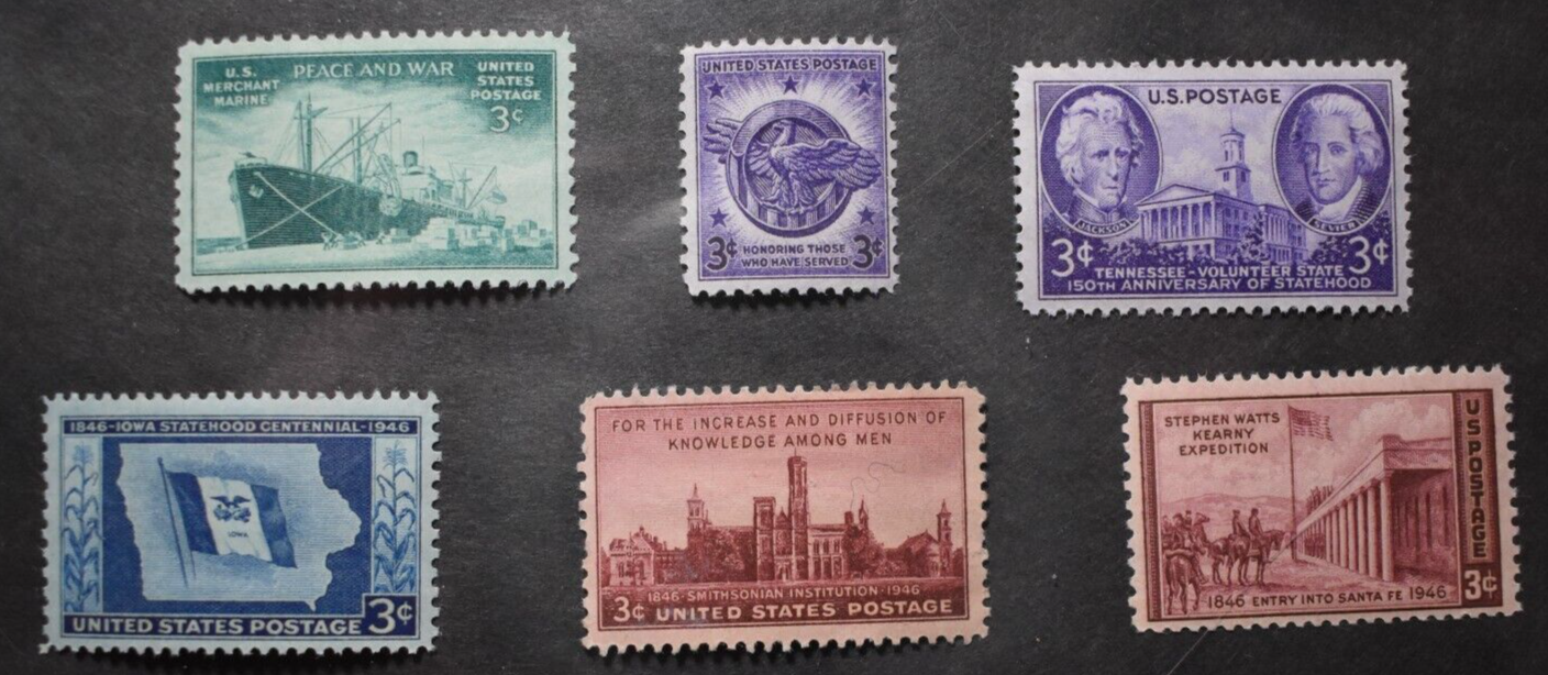 1946 COMPLETE YEAR SET OF MINT NEVER HINGED / OG VINTAGE U.S. POSTAGE ...