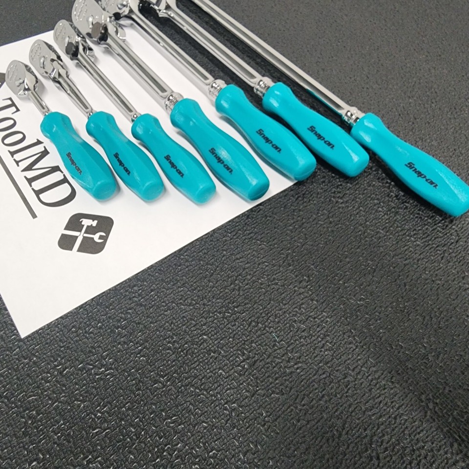 Snap-on Tools USA NEW TEAL 7 Piece 1/4" & 3/8" Drive Assorted Ratchet ...