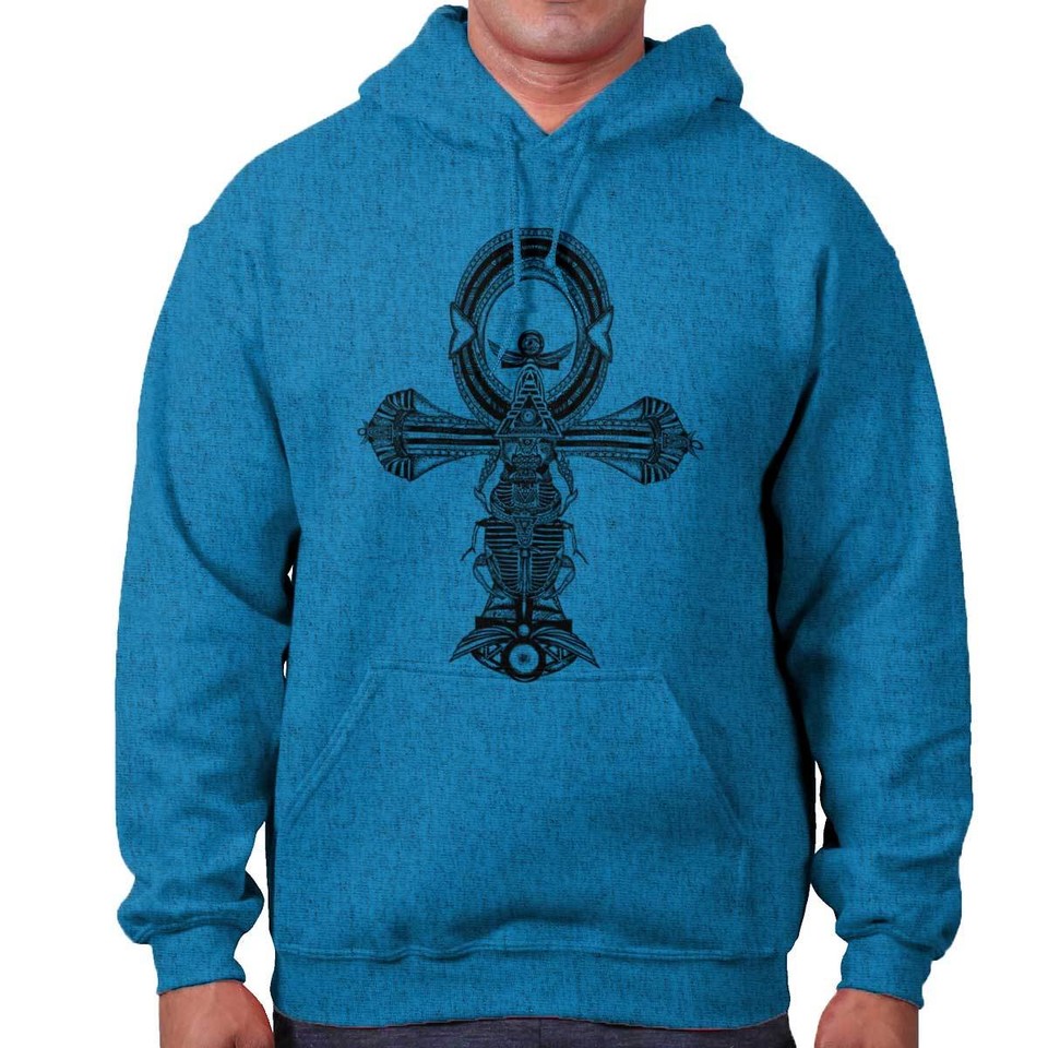 Ancient Egyptian Ankh Scarab Beetle Life Hoodie Hooded Sweatshirt Men ...