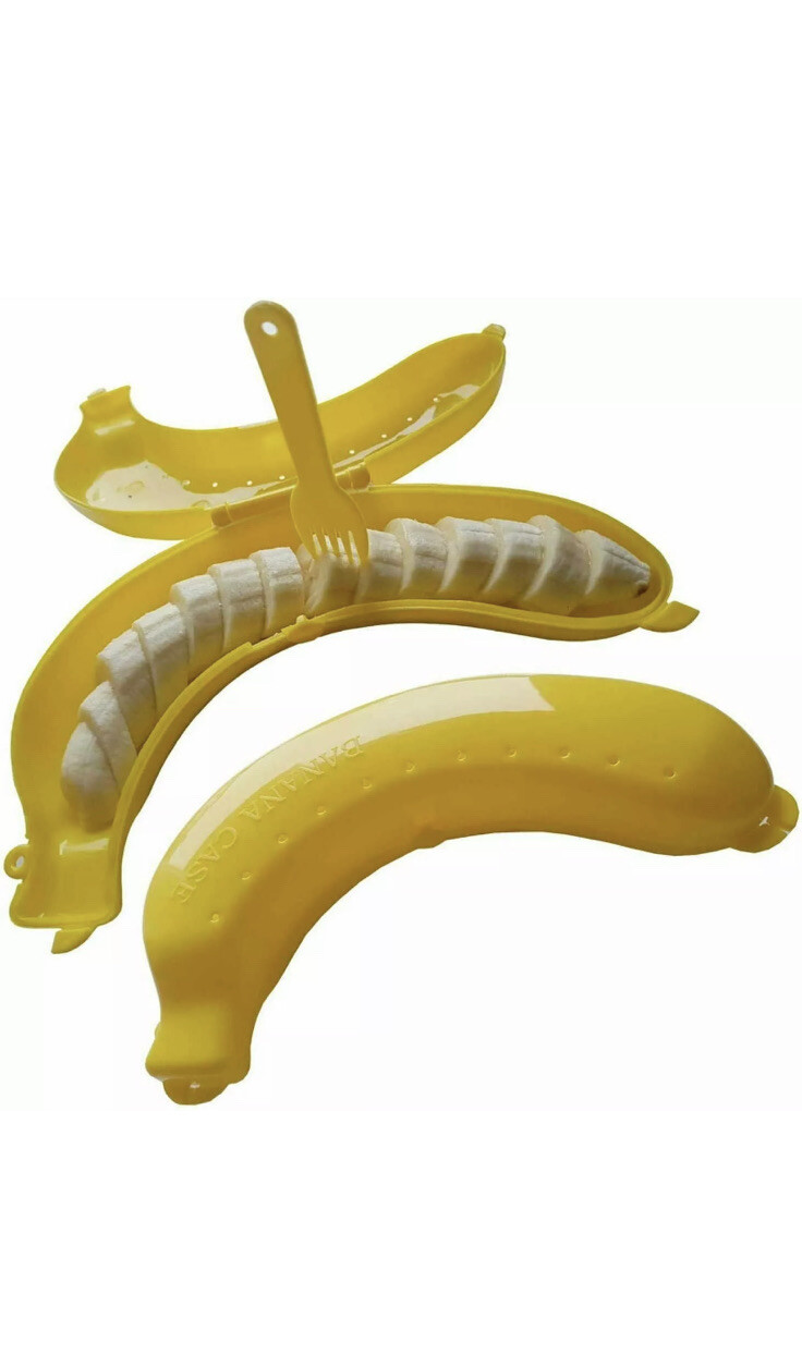 3x Banana Protector Case Fork Outdoor Lunch Fruit Storage Holder Banana ...