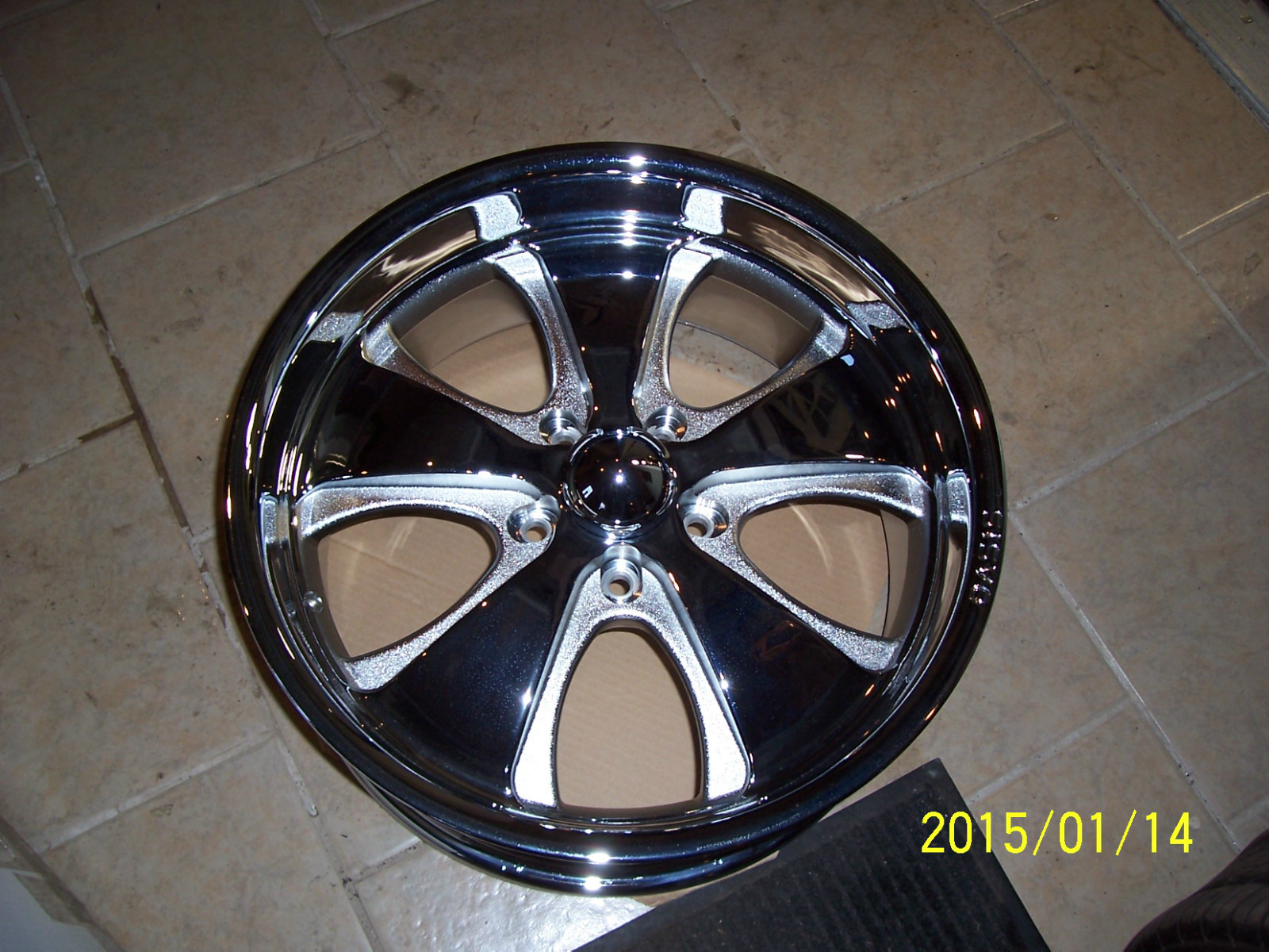 Qasis 20x8.5" B-1 Chrome Rim Hot Rod 5 Spoke Truck 5 Lug Big Bolt GM ...