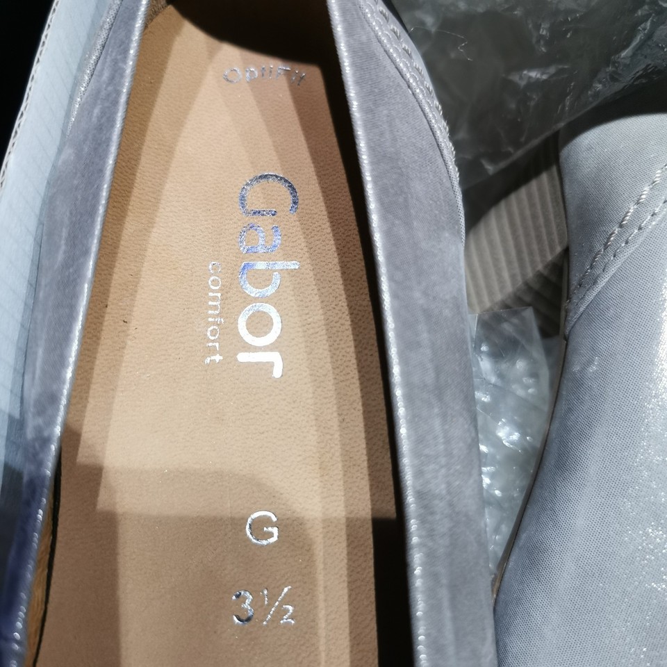 Gabor 'Pepe' Comfort Court Shoes Heels Grey Koala Nubuck UK 3.5 EU 36 ...