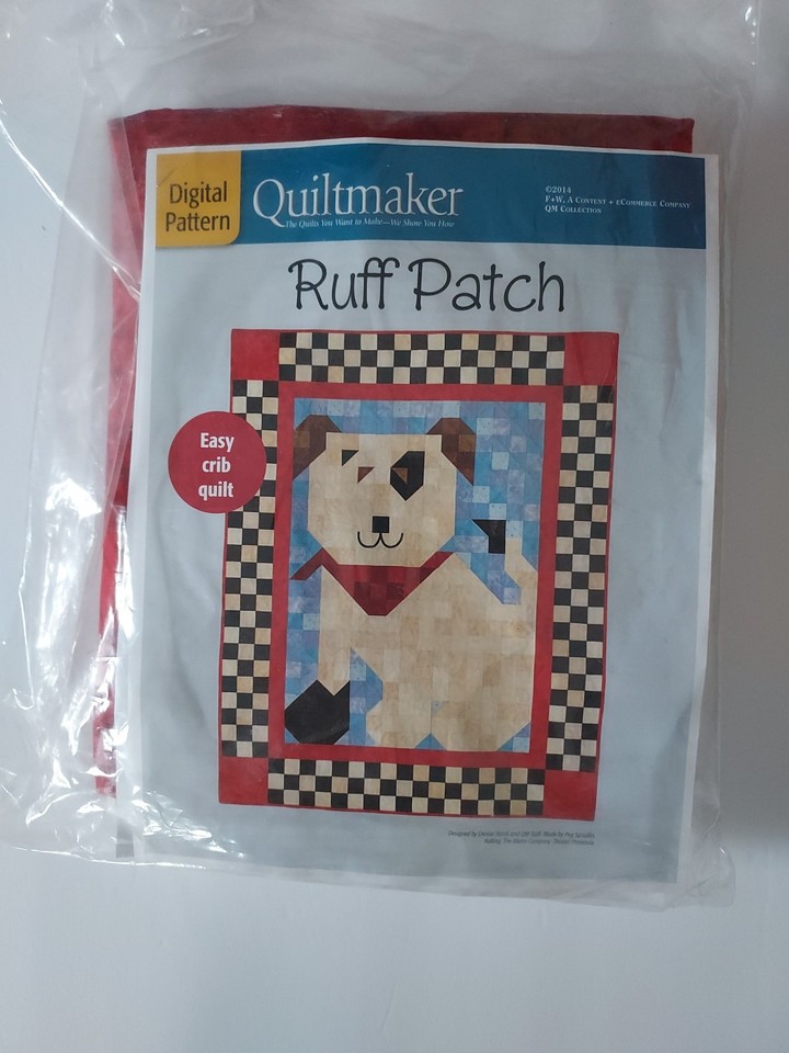 Quiltmaker "Ruff Patch" Dog Pattern and Fabric to Make Throw Or Crib ...