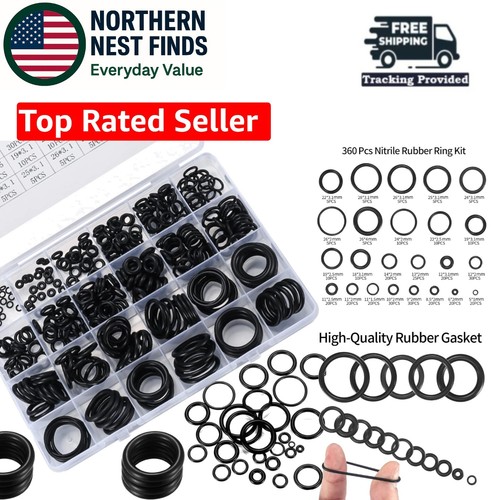 Versatile 360-Pcs O-Ring Assortment - Ideal for Automotive and Plumbing ...