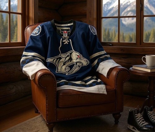 Vtg Nashville Predators Blue Alternate Jersey Reebok Size 50 Blank | eBay