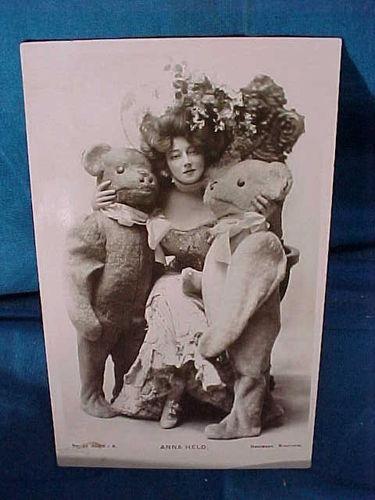 Early 20thc ANNA HELD Broadway Star w 2 GIANT TEDDY BEARS PHOTO ...
