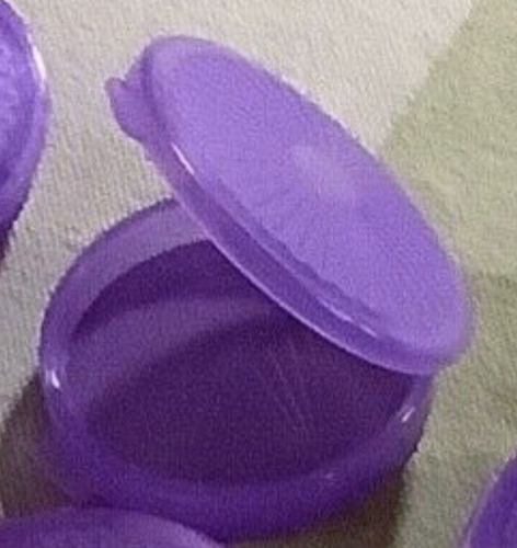 Tupperware Clamshell Pill / Change Keeper Container Sheer Purple Hinged ...