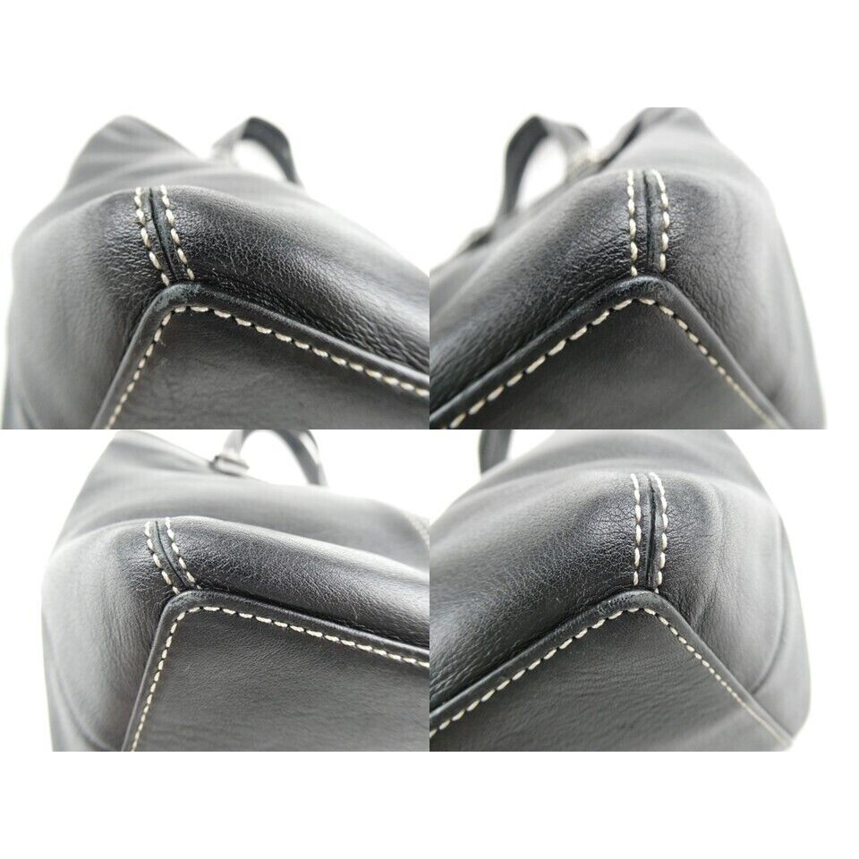 Coach Black Leather Tote Shoulder Bag 9572 | eBay