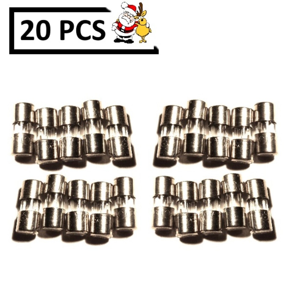 20 Christmas Mini Light Strings Replacement Glass Fuses 3A 3 Amp 110V ...
